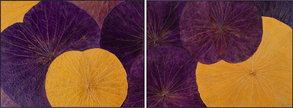 Tableau en Feuilles de Lotus | Mobilier Zen | Salon Zen | Chantal Charron