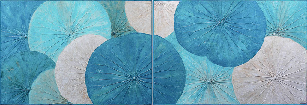 Tableau en Feuilles de Lotus | Mobilier Zen | Salon Zen | Chantal Charron